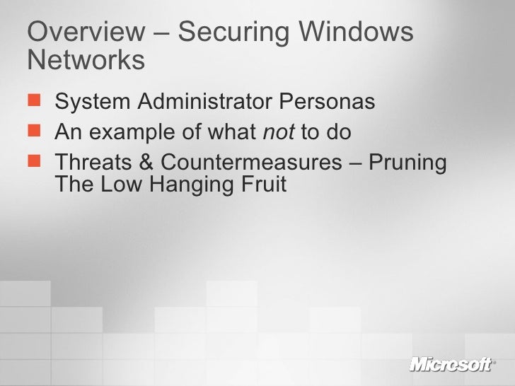 Windows network security