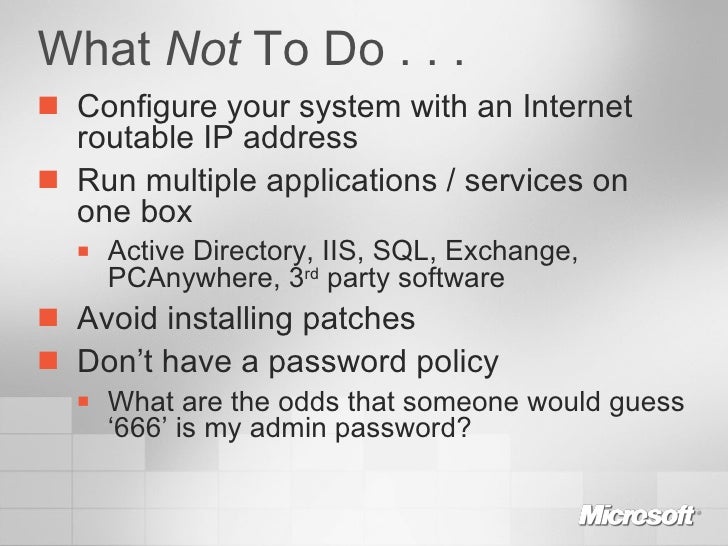 Windows network security