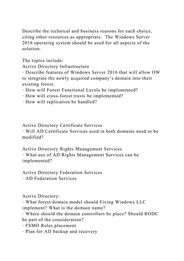 Windows Network Services Proposal – Identify OverviewEach st.docx