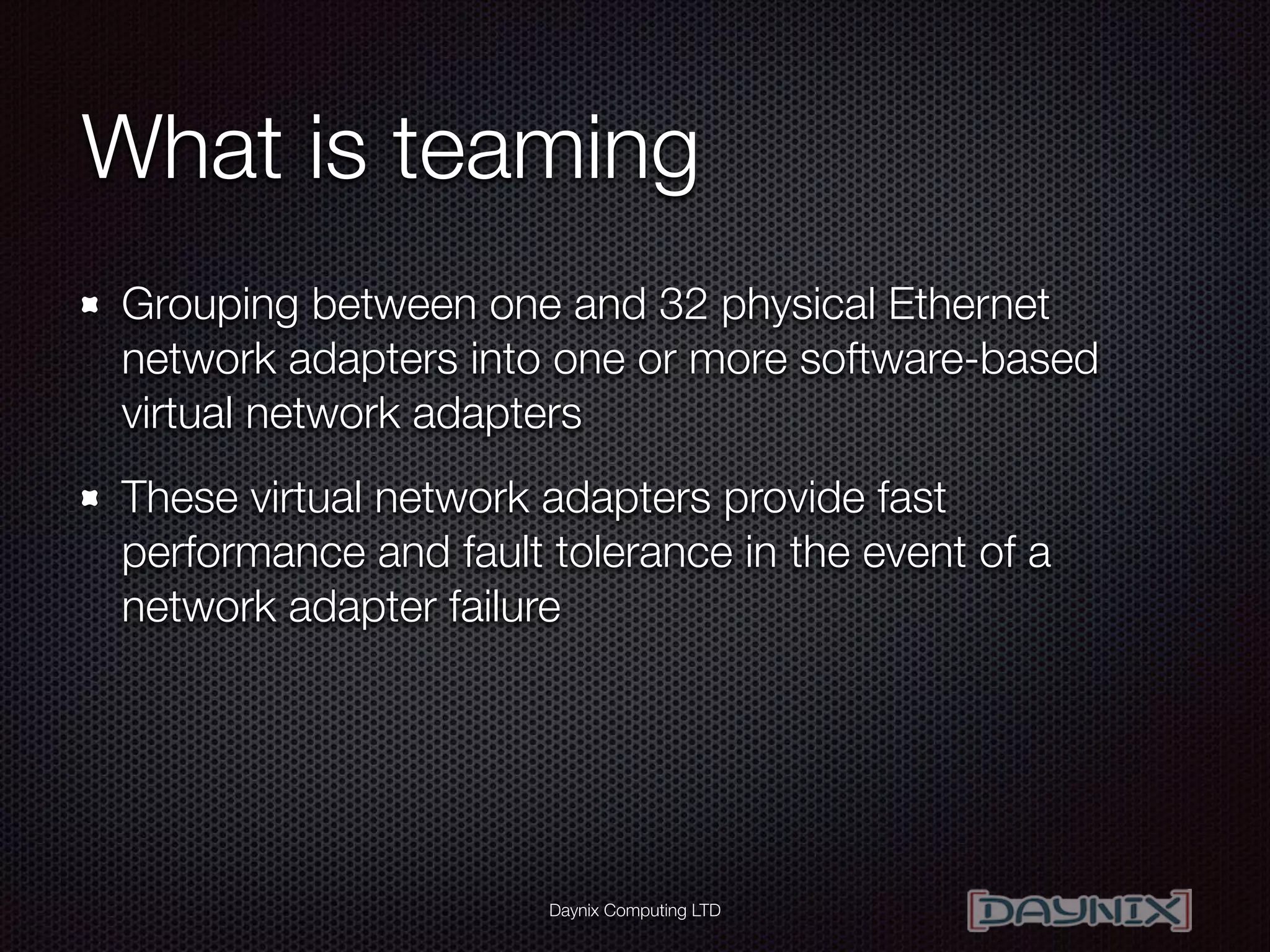 Windows network teaming | PPT