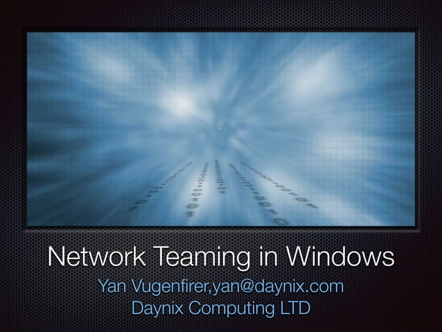 Windows network teaming | PPT
