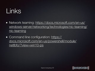 Windows network teaming | PPT