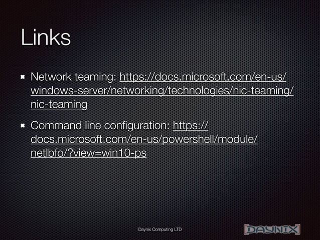 Windows network teaming | PPT