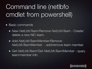 Windows network teaming | PDF