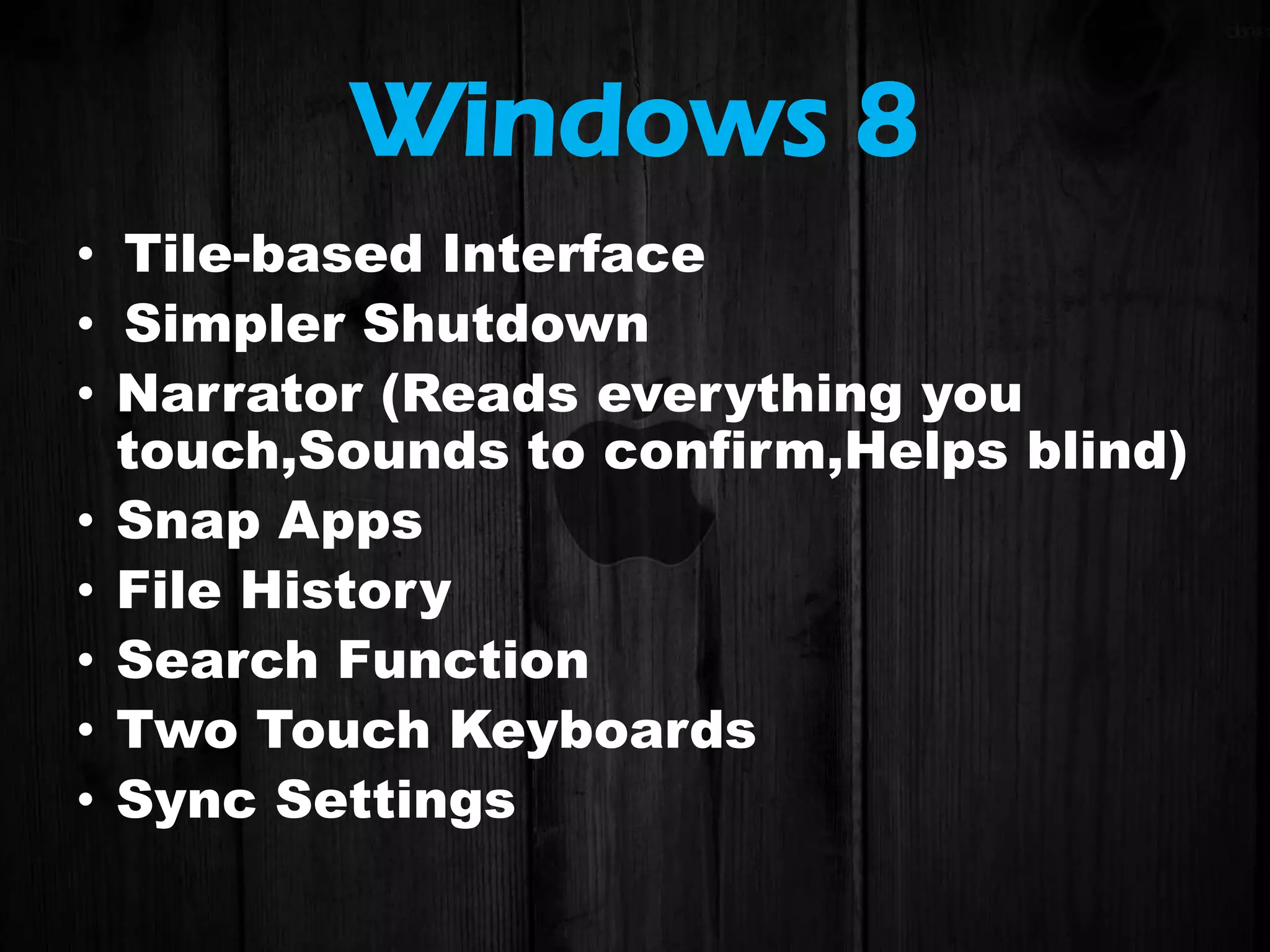 Windows Operating System Presentation Pptx Operating Systems Computer Software And