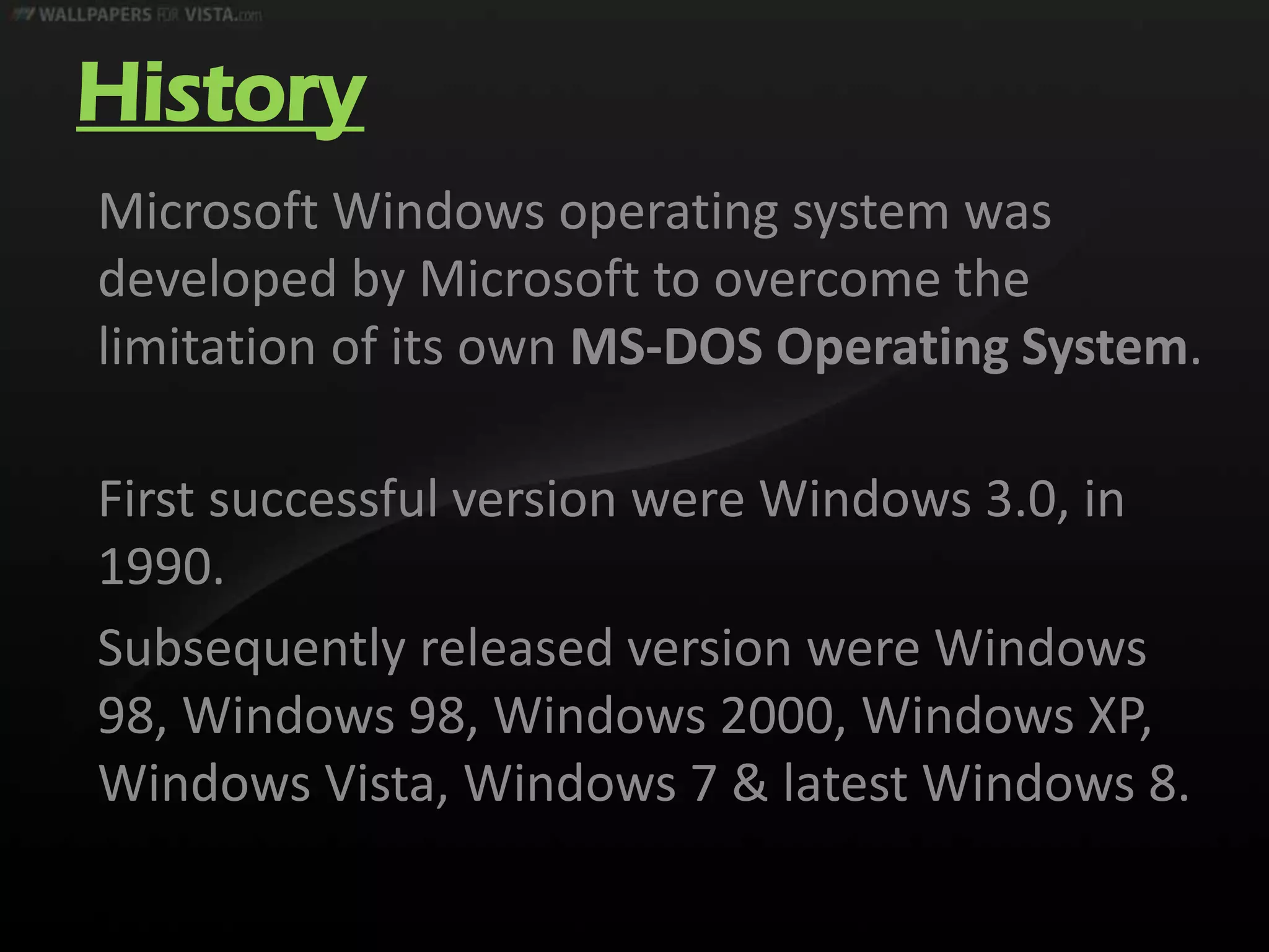 Windows Operating System Presentation Pptx Operating Systems