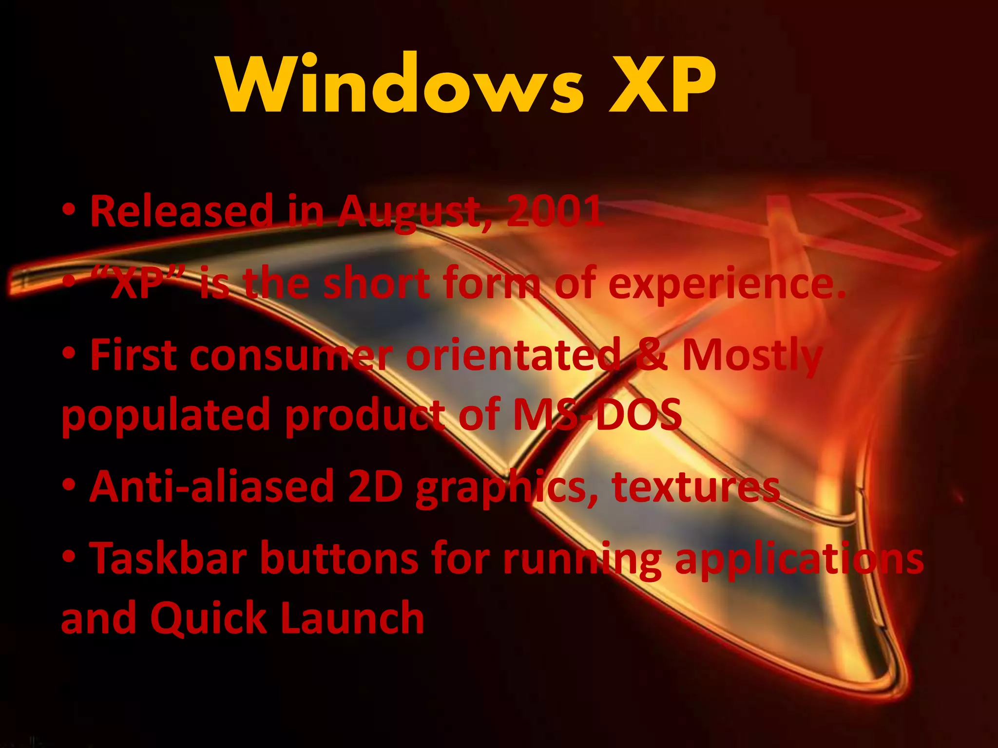 Windows Operating System Presentation Pptx Operating Systems Computer Software And