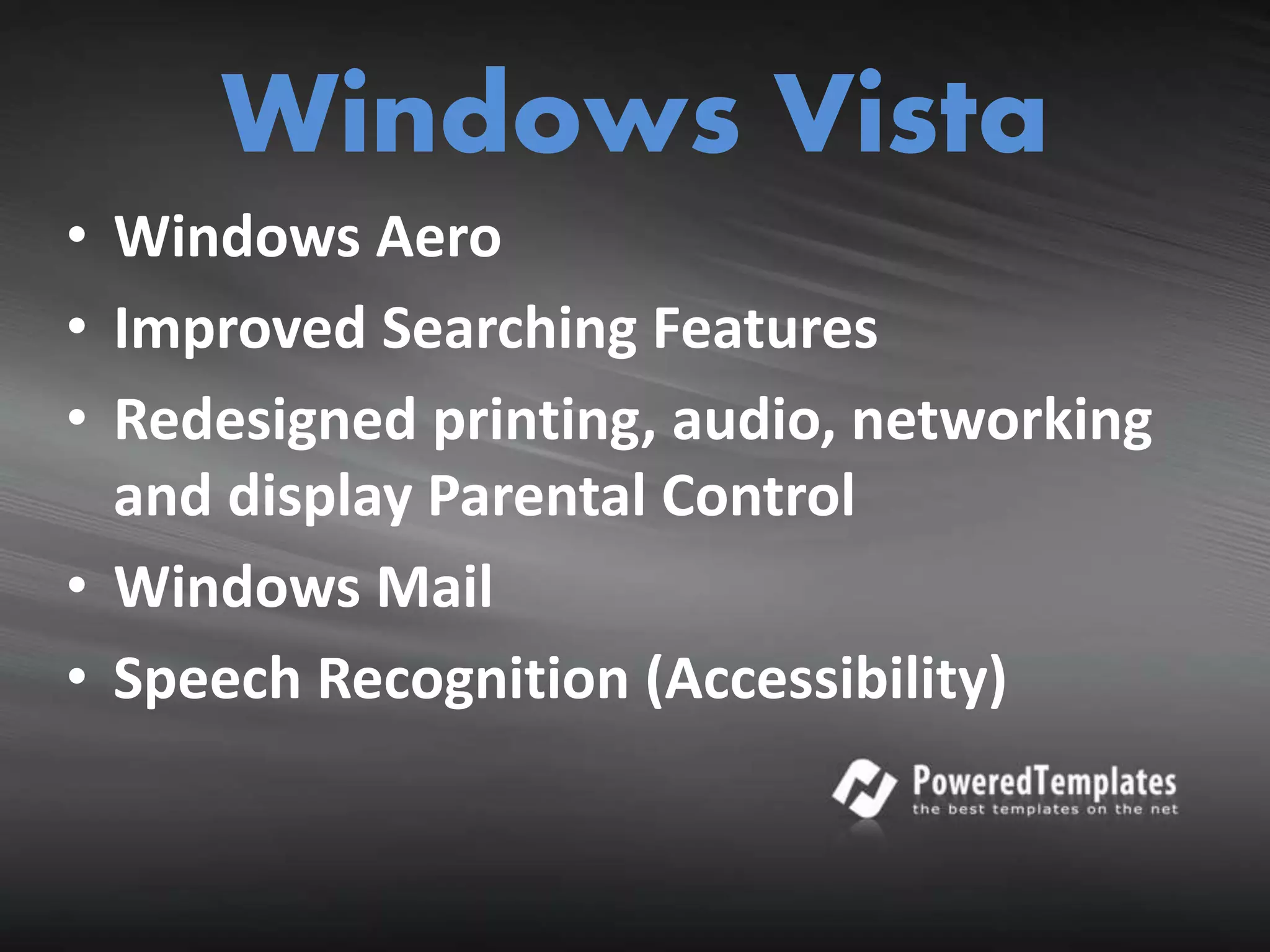 Windows Operating System Presentation Pptx Operating Systems Computer Software And