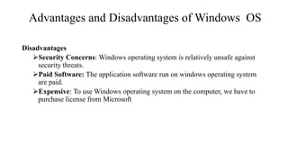 Presentation on Windows Operating System ||pptx || created by Shovan ...