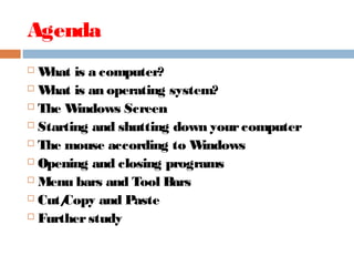 Windows operating system part 1 (Introduction to Computer) | PPT