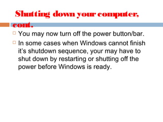 Windows operating system part 1 (Introduction to Computer) | PPT