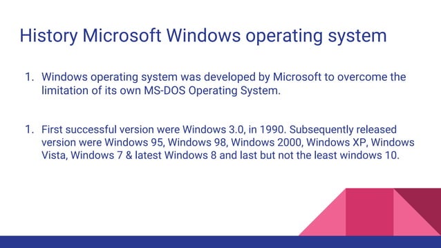 Windows operating system version | PPTX