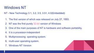 Windows operating system version | PPTX