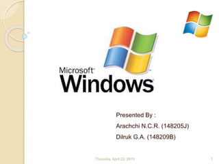Windows OS Architecture in Summery | PPTX