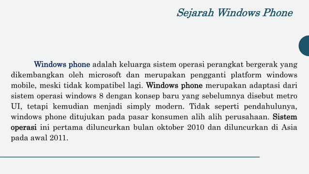 Windows Phone - Operating System | PPTX