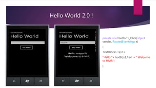 Windows phone 7 application development | PPTX