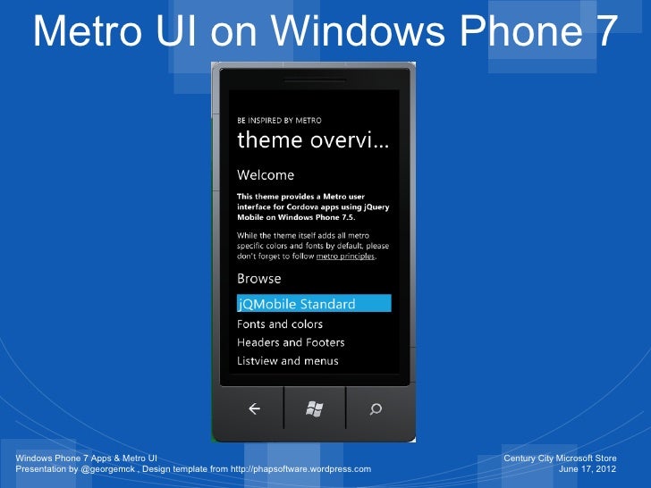 Windows Phone 7 Apps with Metro UI