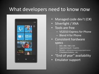Windows phone 7 technology update | PDF | Operating Systems | Computer Software and Applications