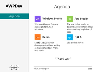 Windows Phone App Studio for Begineers @ Christ College Bangalore | PPT