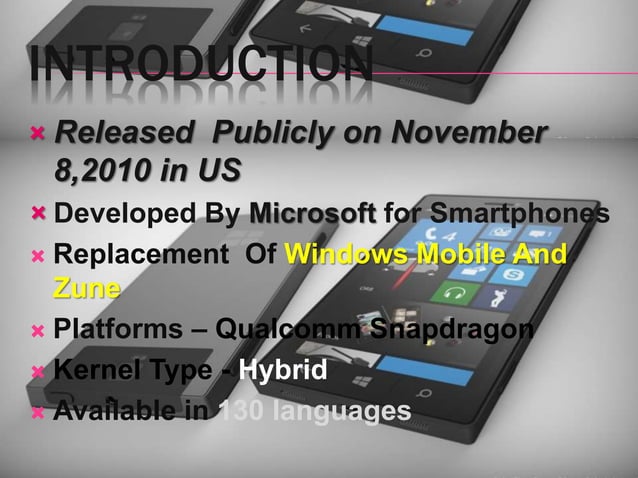 Windows phon ejp | PPTX | Operating Systems | Computer Software and Applications