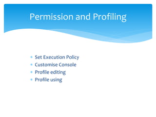 Windows PowerShell | PPTX | Operating Systems | Computer Software and Applications