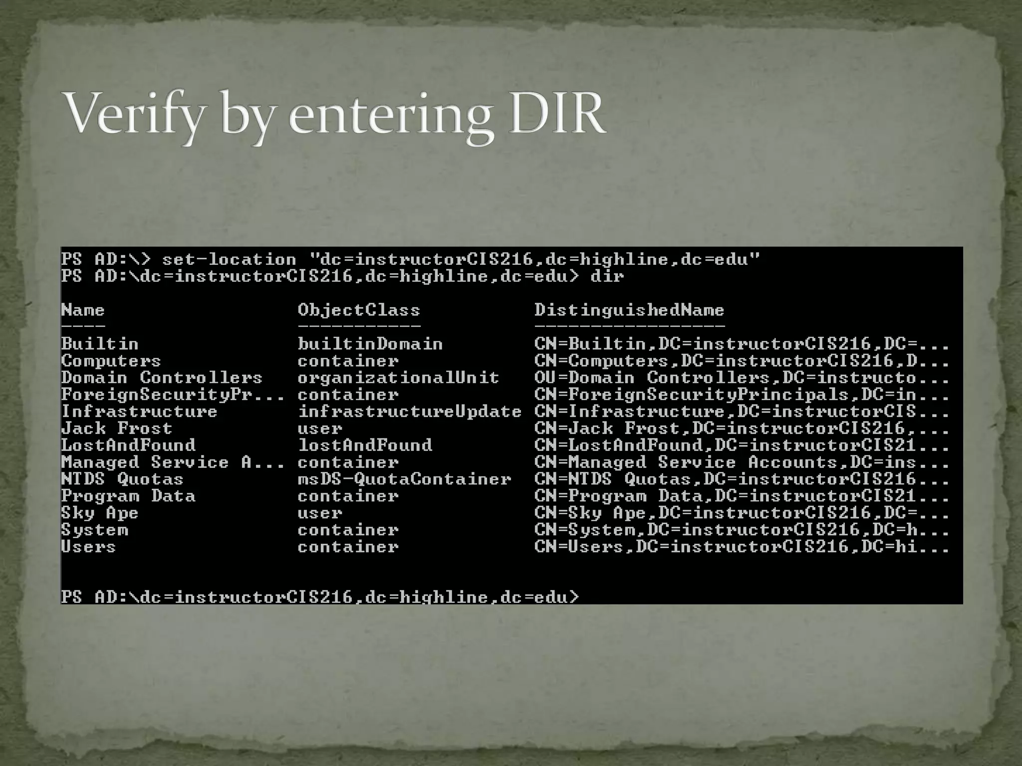 Windows power shell and active directory | PPT