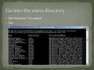 Windows power shell and active directory | PPTX