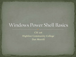 Windows power shell basics | PPT
