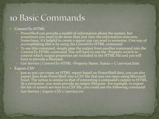 Windows power shell basics | PPT