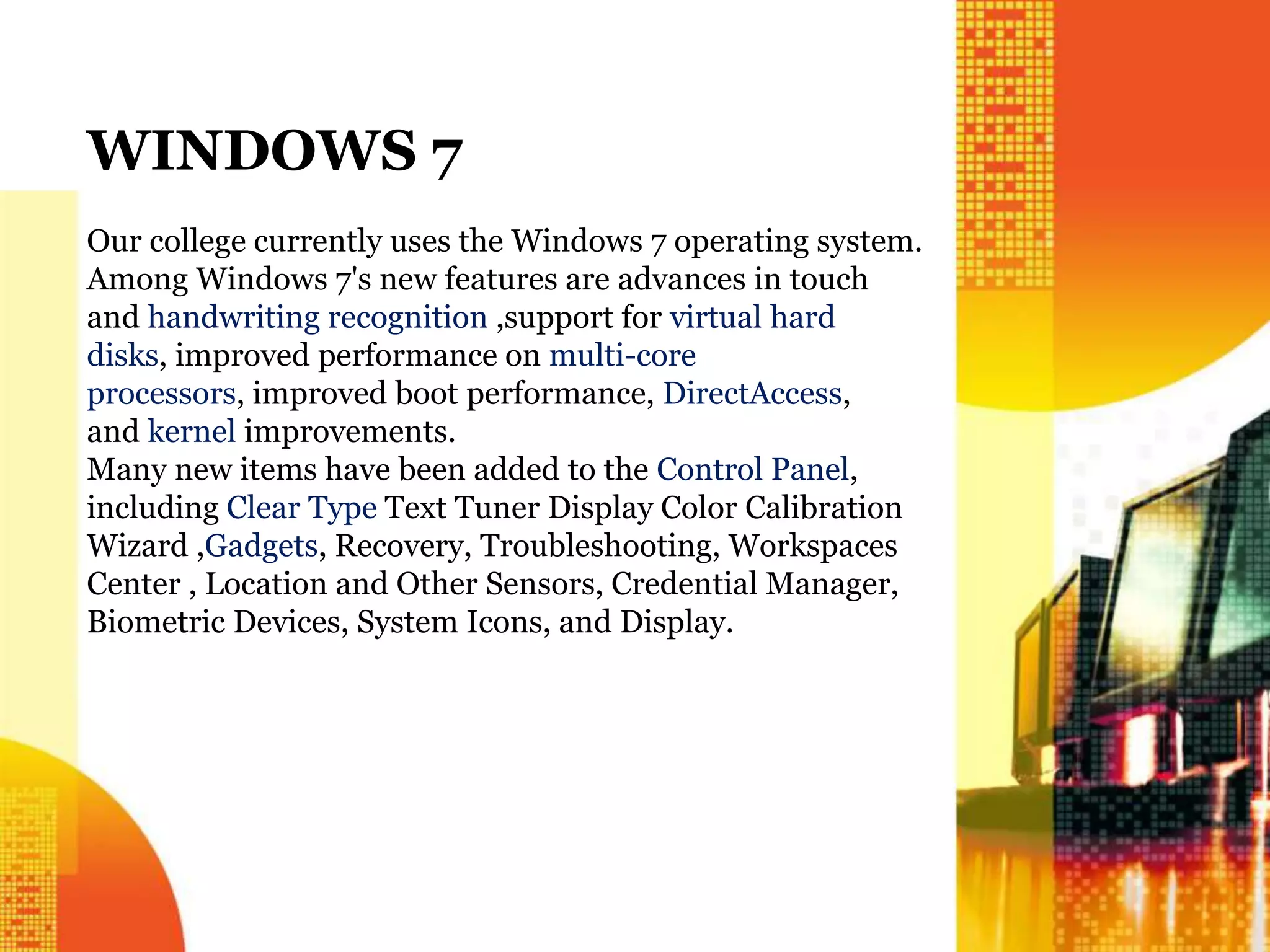 Windows Presentation Pptx Operating Systems Computer Software And Applications