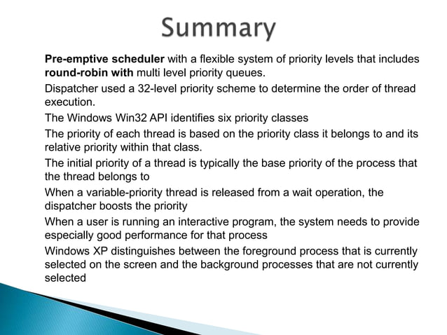 Windows process scheduling presentation | PPT