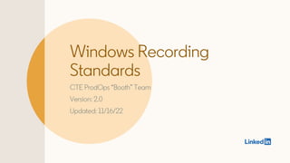 Windows/Bandicam Recording Standards | PPT