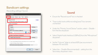 Windows/Bandicam Recording Standards | PPT