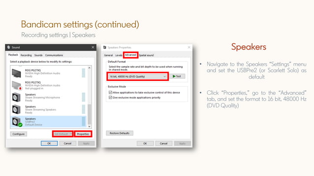 Windows/Bandicam Recording Standards | PPT