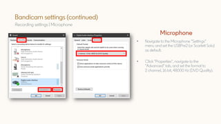 Windows/Bandicam Recording Standards | PPT