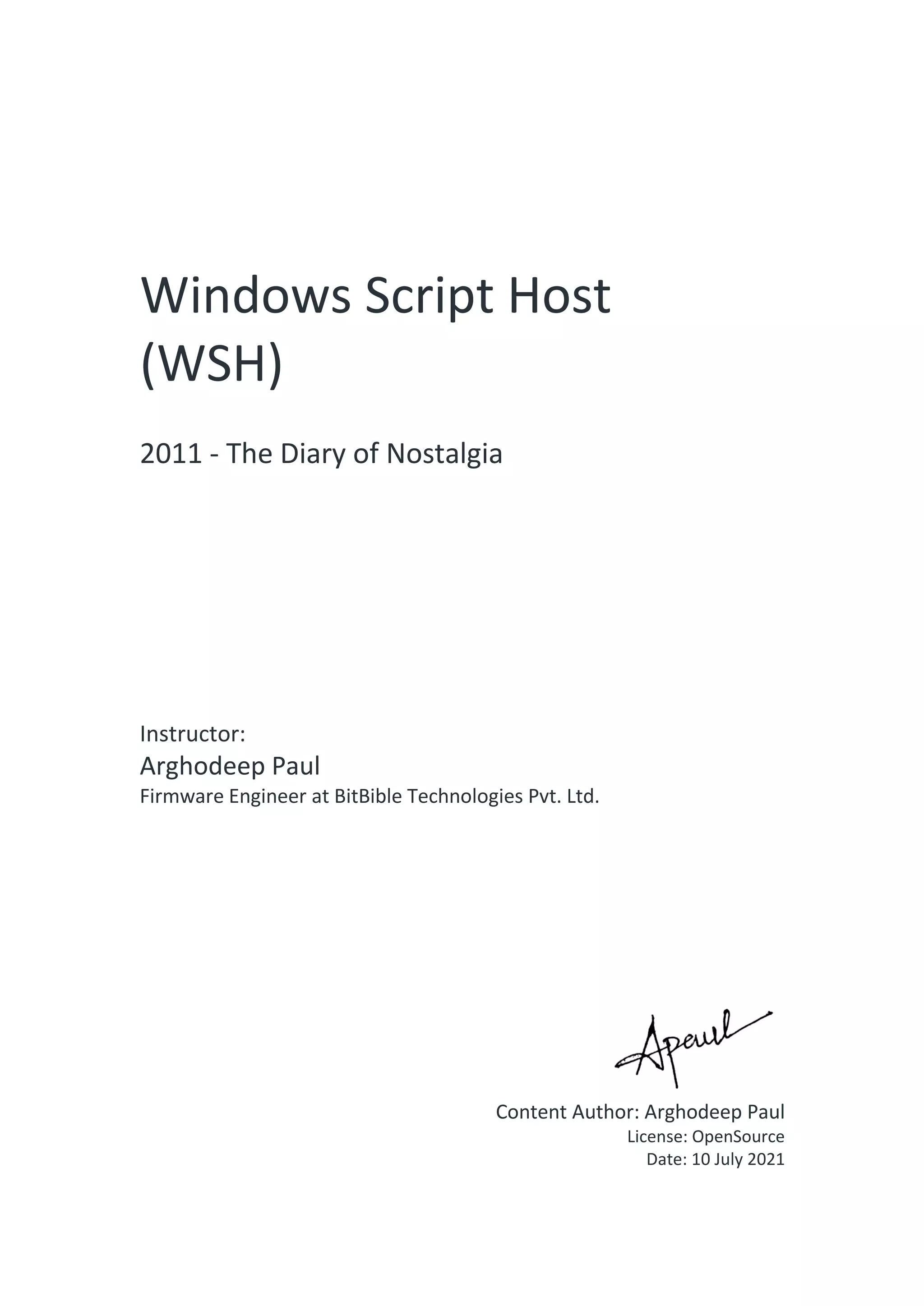 Windows script host | PDF | Web Development | Internet