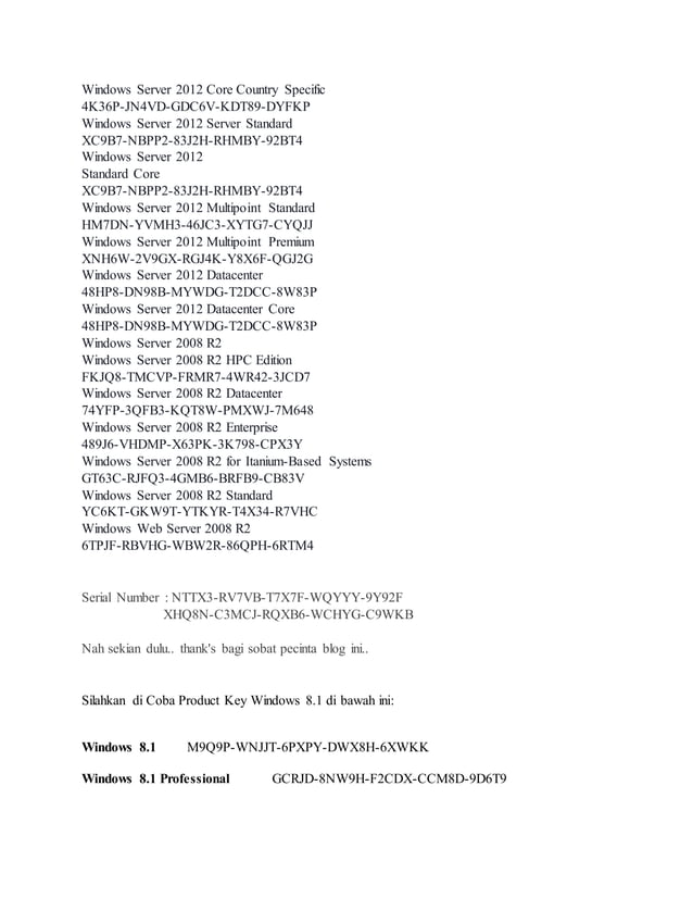 Windows serial keys all | PDF