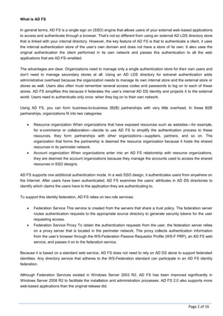 Windows Server 2008 Active Directory ADFS Claims-base Idm for Windows ...