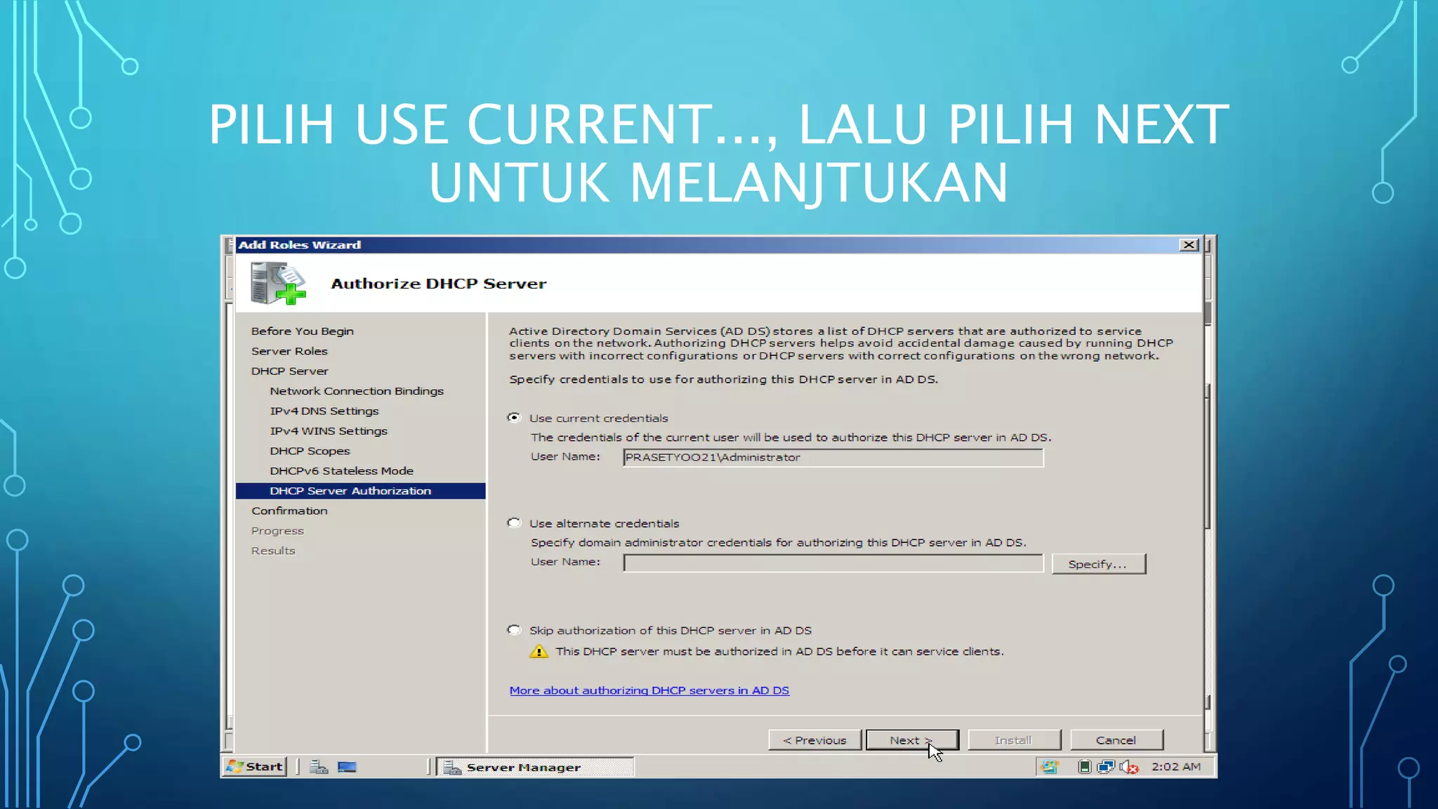 Instalasi dan Konfigurasi DHCP Server di Windows Server 2008 | PPTX