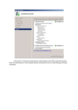 Windows server 2008 iis 7 bölüm 1 | DOCX