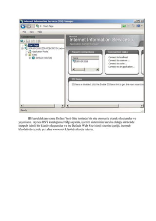 Windows server 2008 iis 7 bölüm 1 | DOCX