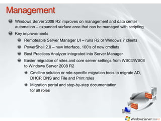 Windows Server 2008 R2 Overview | PPT