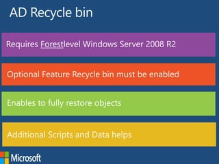 Windows Server 2012 Active Directory Recovery | PPT