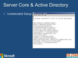 Windows Server 2012 Server Core Active Directory | PPT