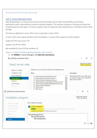 Windows server 2016 storage step by step complete lab | PDF