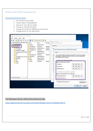 Windows server 2016 storage step by step complete lab | PDF