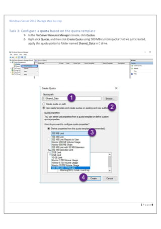 Windows server 2016 storage step by step complete lab | PDF