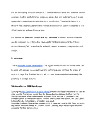 Windows Server 2022_ Enhanced Performance and Security | PDF