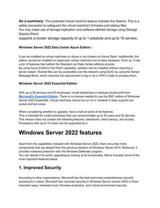 Windows Server 2022_ Enhanced Performance and Security | PDF
