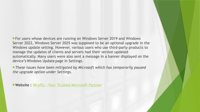 Windows Server 2025 known issues and notifications.pptx